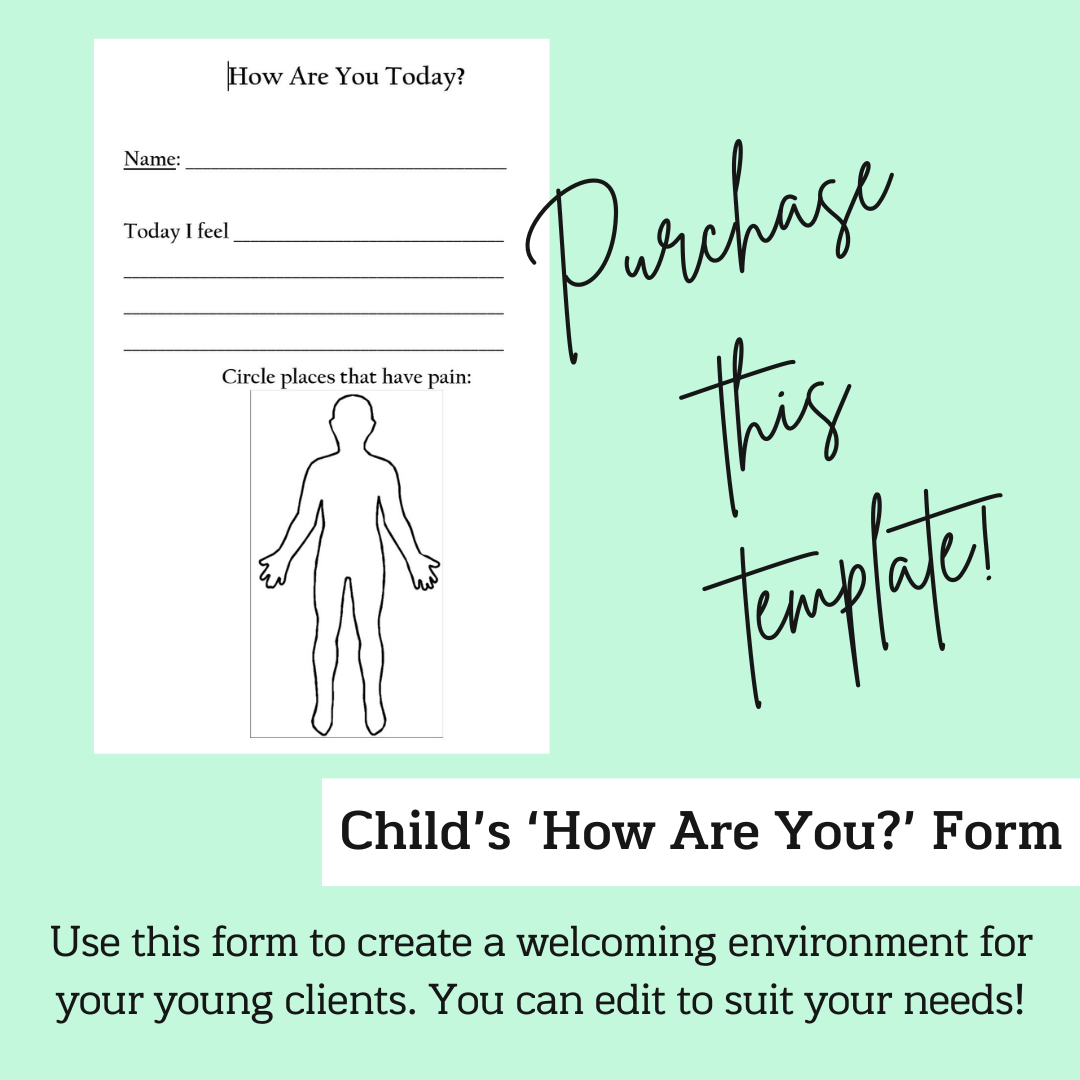 Child's 'How Are You?' Intake Form Template - Gentle Hands Reiki