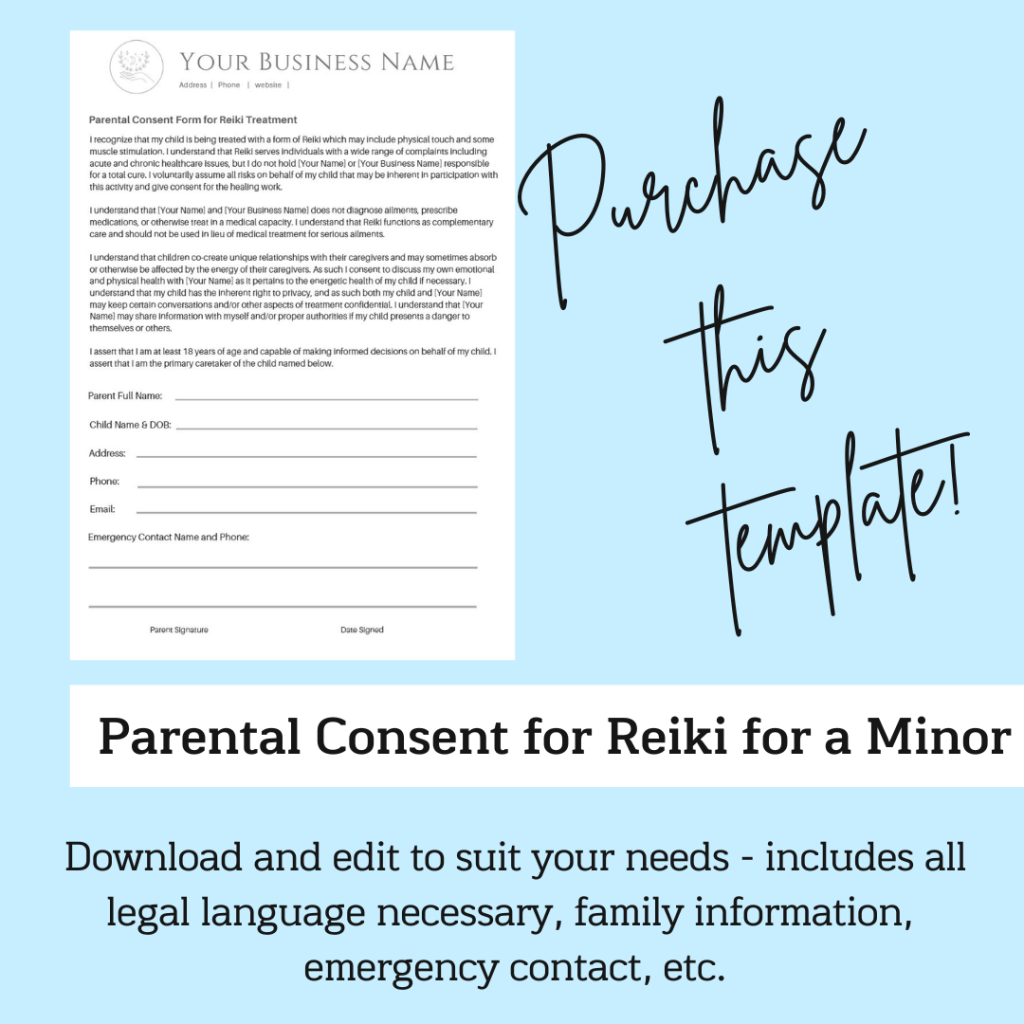 Parental Consent Form Template - Gentle Hands Reiki